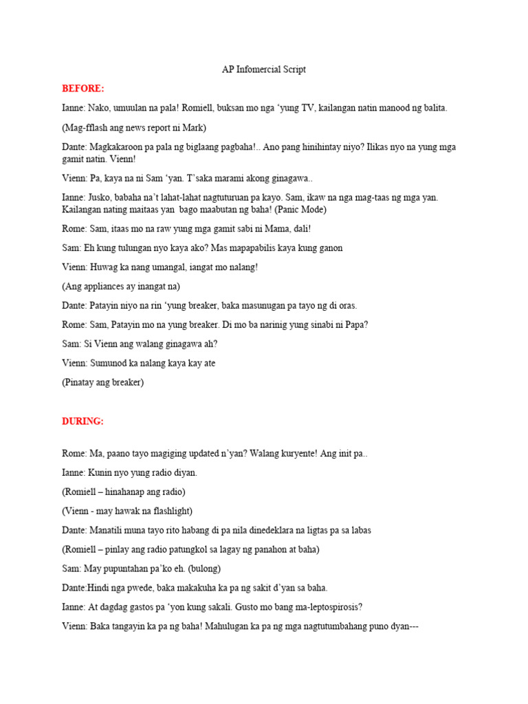 AP Infomercial Script | PDF