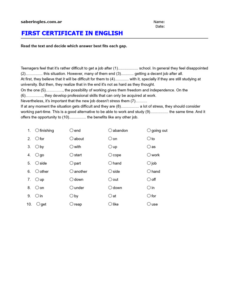 Use of English - Part 1 | PDF