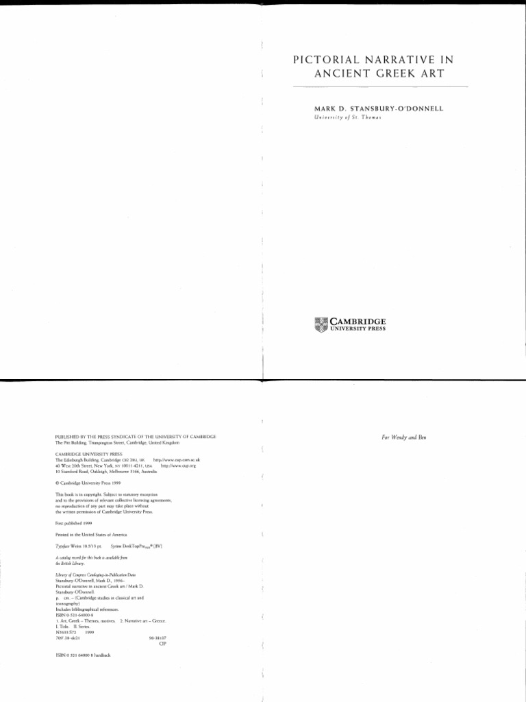 O'Donnell - Stansbury, Pictorial Narrative in Ancient Greek Art | PDF
