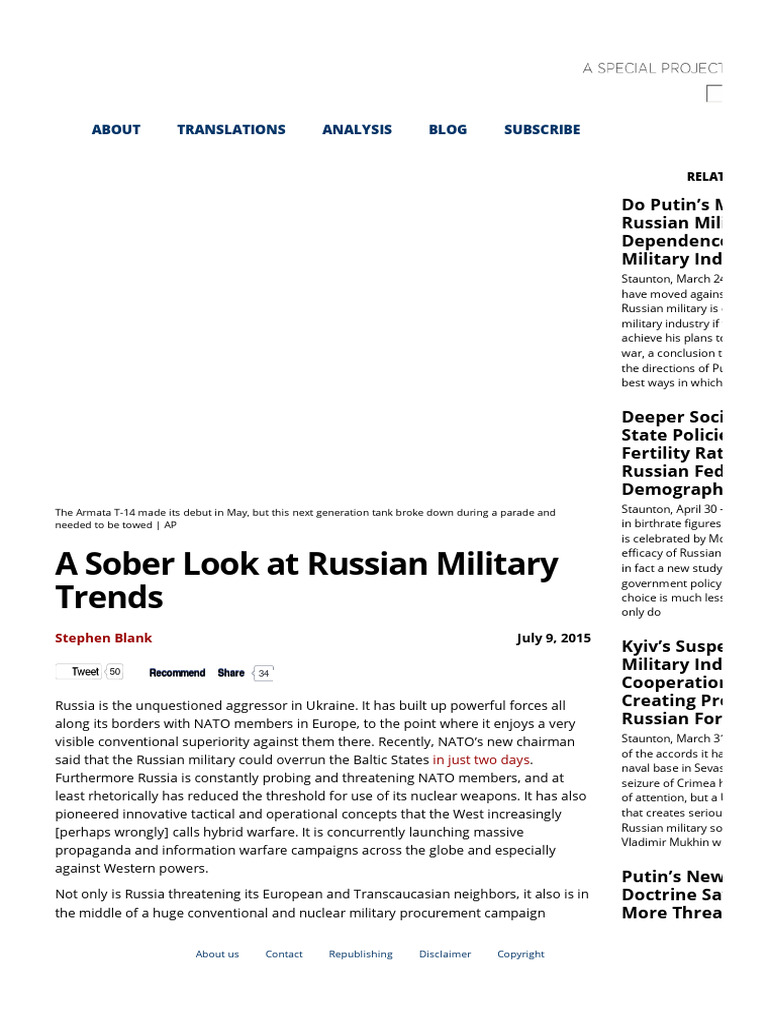 A Sober Look at Russian Military Trends - The Interpreter (Russia ...