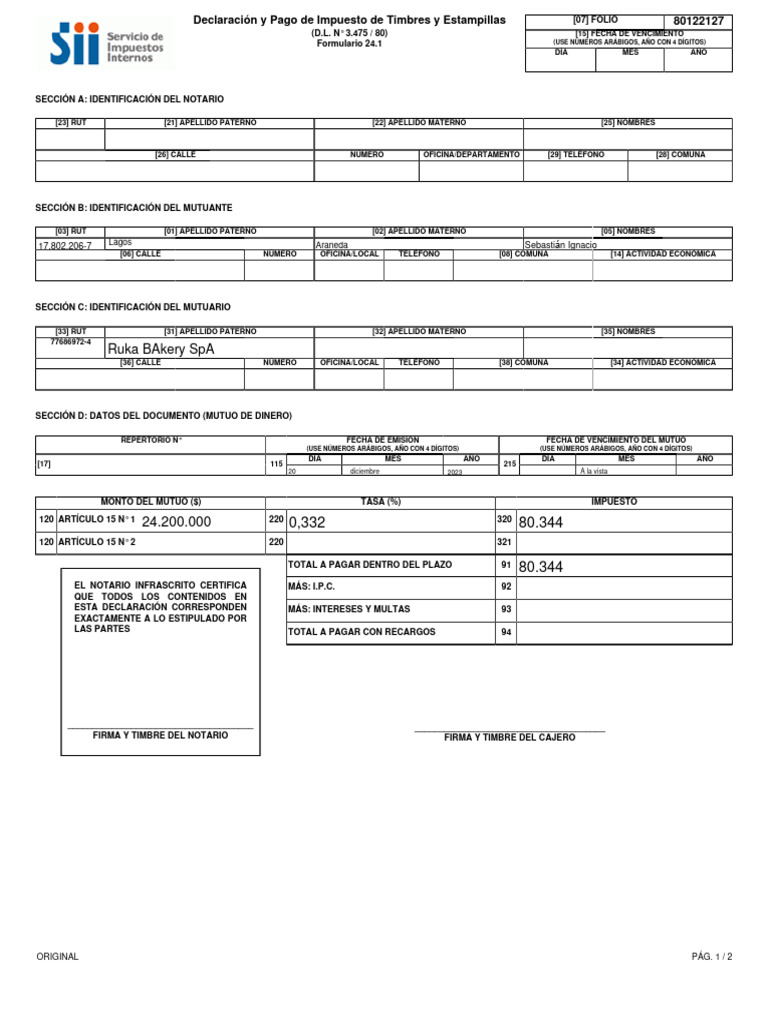 Formulario 241 | PDF
