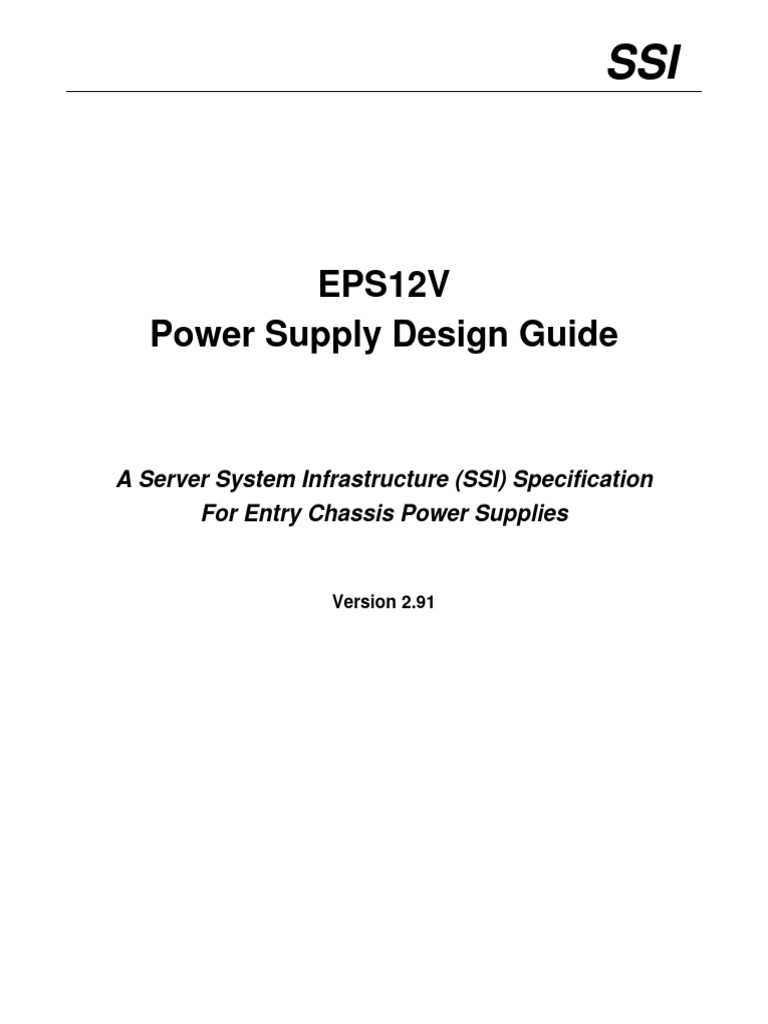 EPS12V Power Supply Design Guide, V2.91 | PDF | Power Supply ...