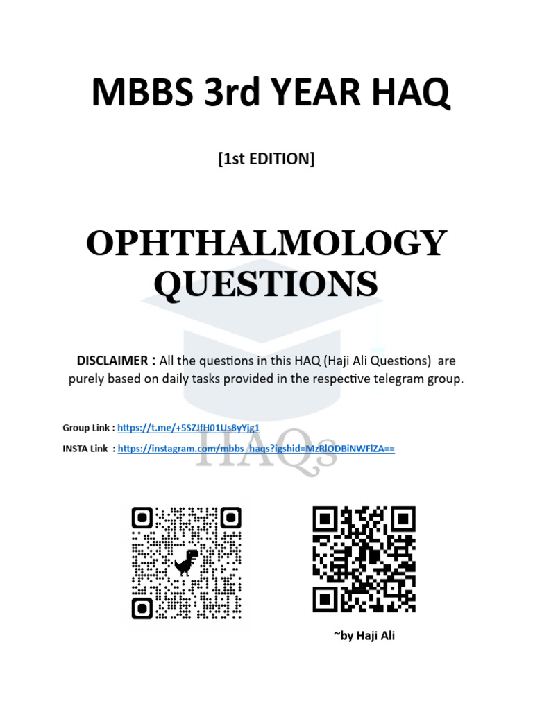 OPHTHAL HAQs 1st ED | PDF