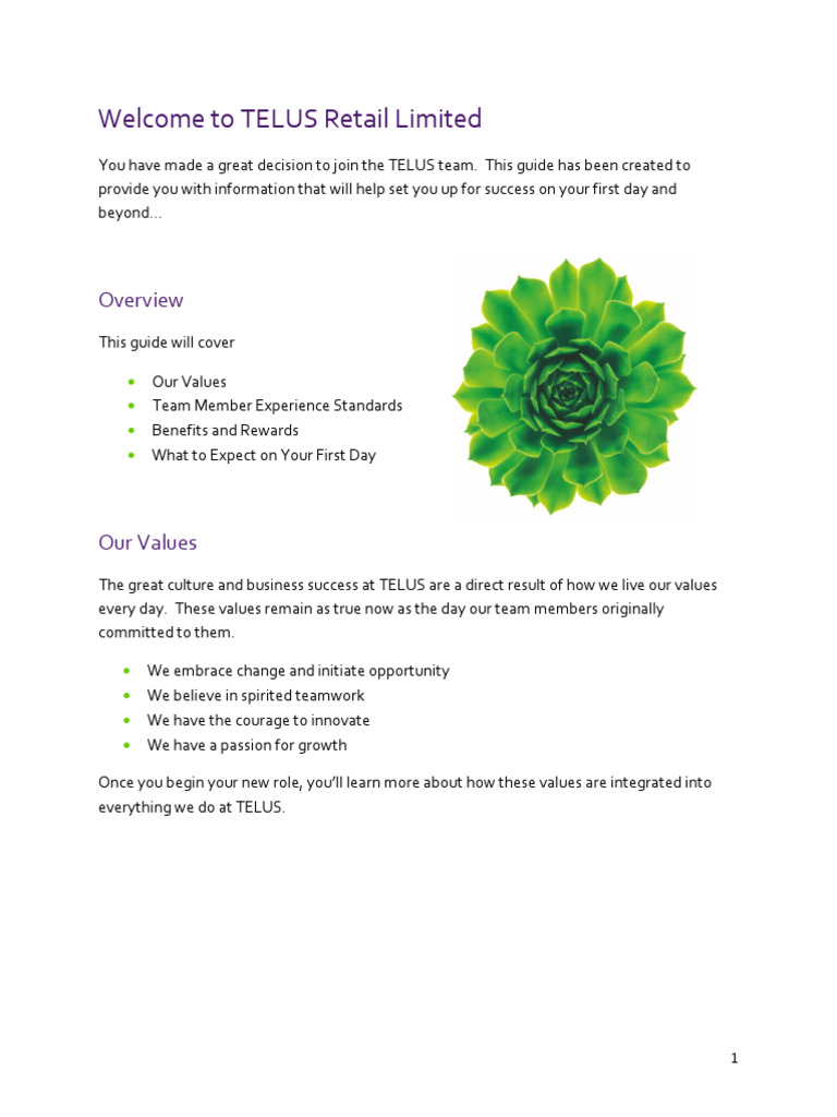 TELUS Retail New Hire Guide | PDF | Business