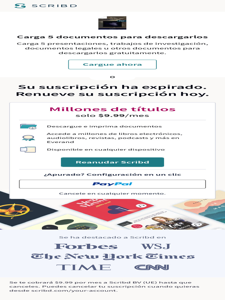 Suscripción y Beneficios de Scribd | PDF