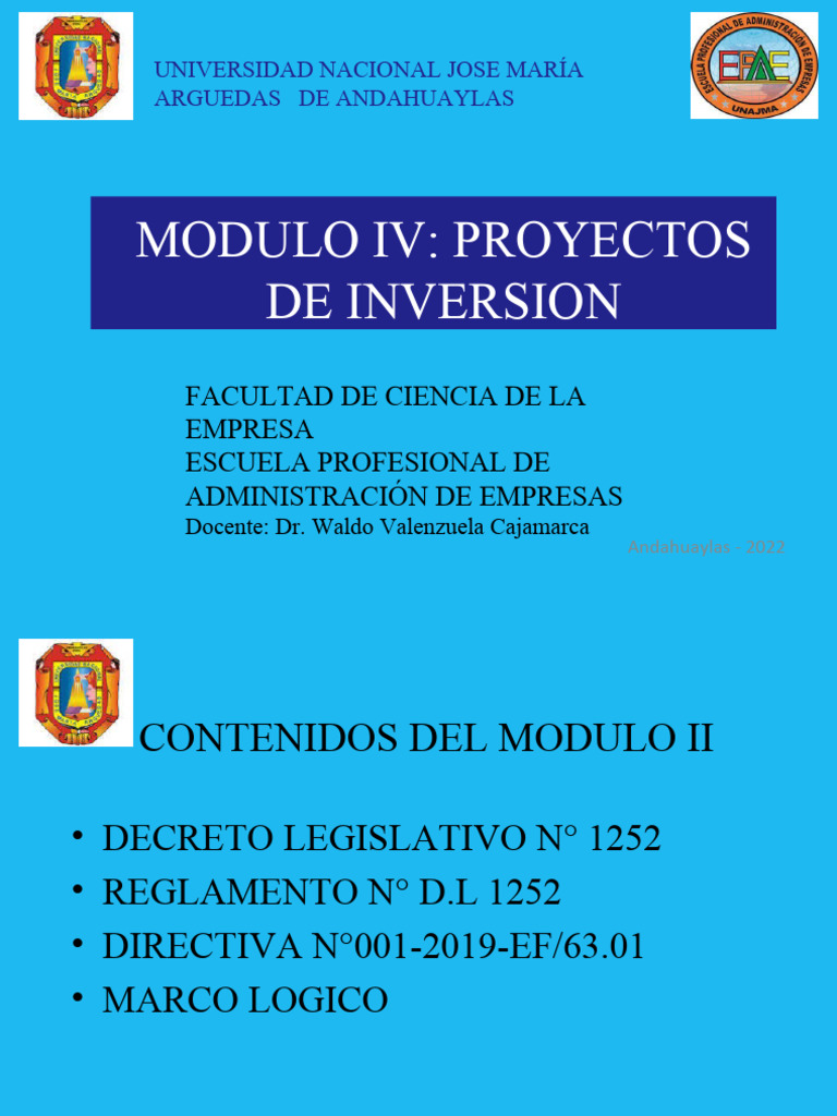 Modulo II Proyectos de Inversion | PDF | Presupuesto | Evaluación