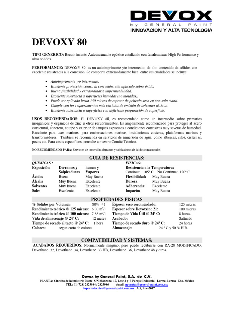 Devoxy 80 | PDF | Corrosión | Sólido