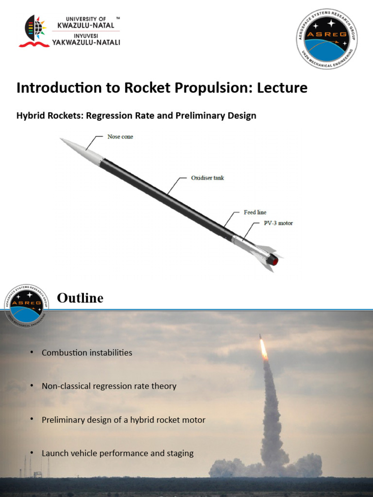 Lecture - Hybrid Rockets - Regression Rate and Preliminary Design | PDF ...