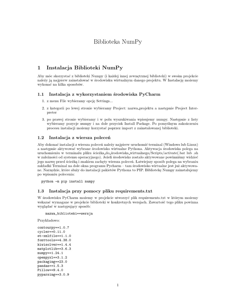 Numpy Instalation | PDF