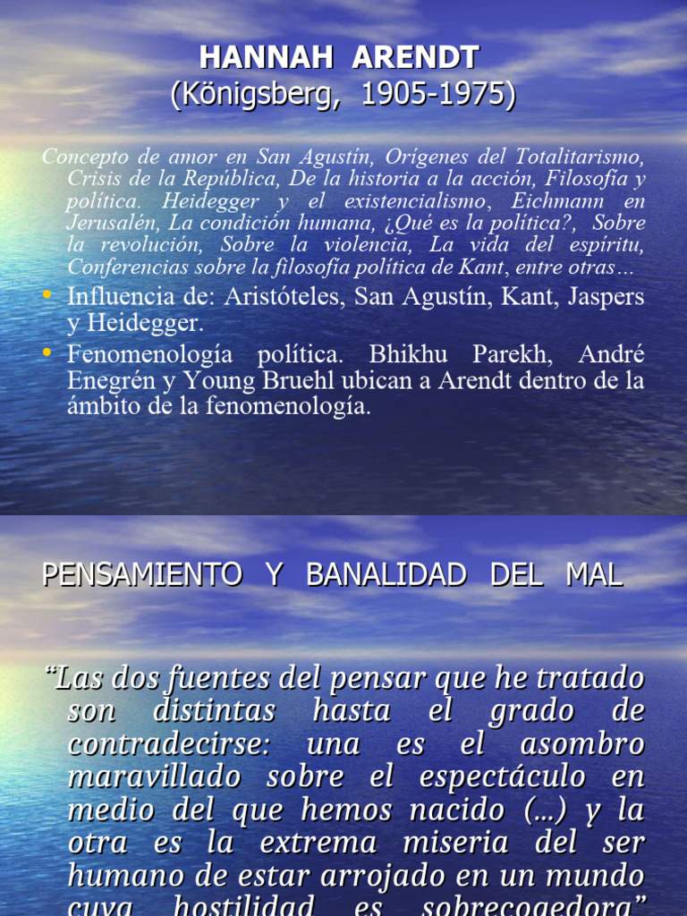 Pensamiento y Banalidad Del Mal | PDF | Hannah Arendt | Mal