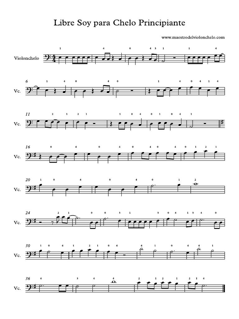 Libre Soy para Chelo Fácil | PDF