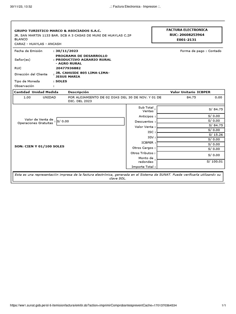 Factura Electronica - Impresion - 2131 | PDF | Pagos | Tecnología bancaria