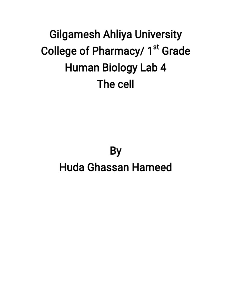 Biology Lab 4 The Cell | PDF | Cell (Biology) | Endoplasmic Reticulum