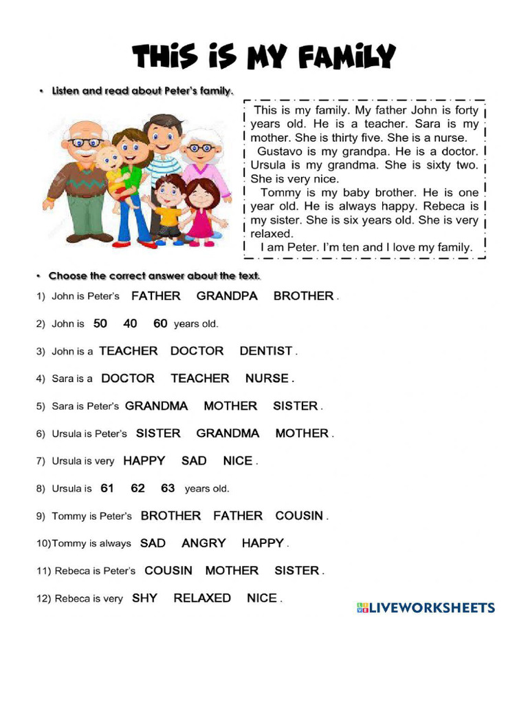 Practice Family Esl | PDF