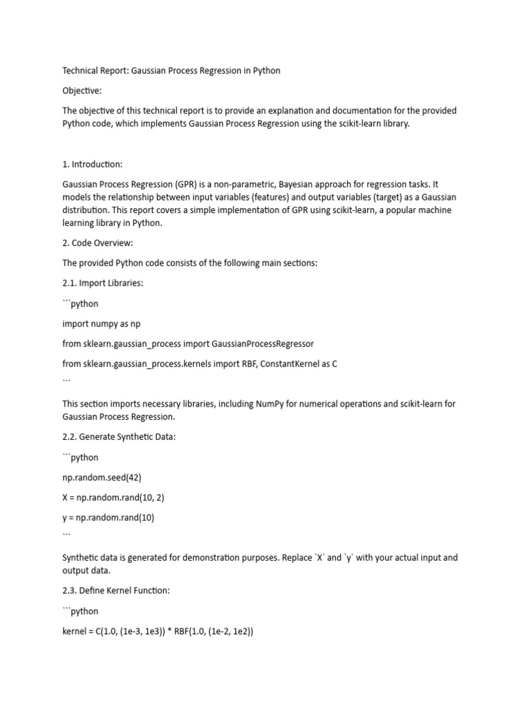 Technical Report | PDF | Regression Analysis | Dependent And Independent Variables