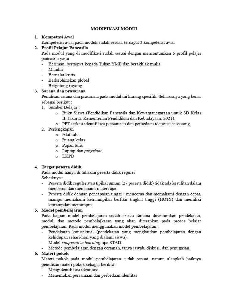 Modifikasi Modul | PDF