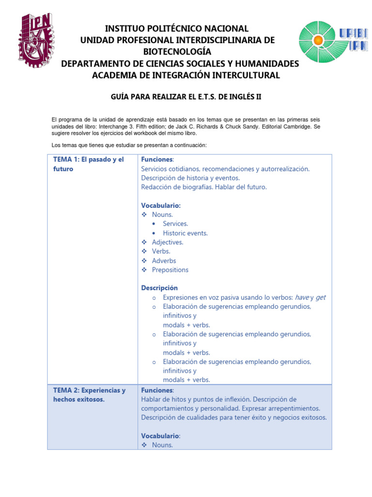Guia Ets Inglés Ii Pdf Lingüística