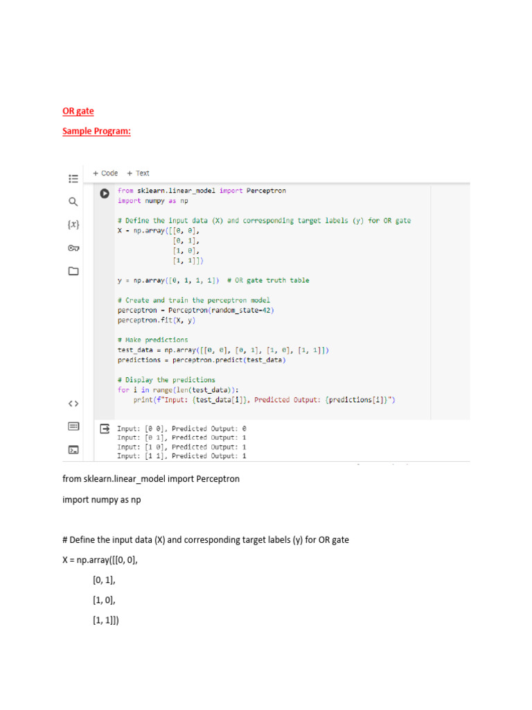 Perceptron Logic Gates PGM | PDF