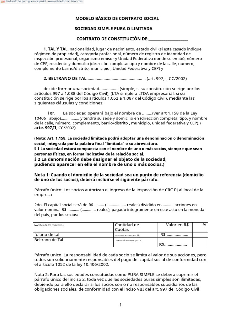 Modelo Basico de Contrato - Pt.es | PDF