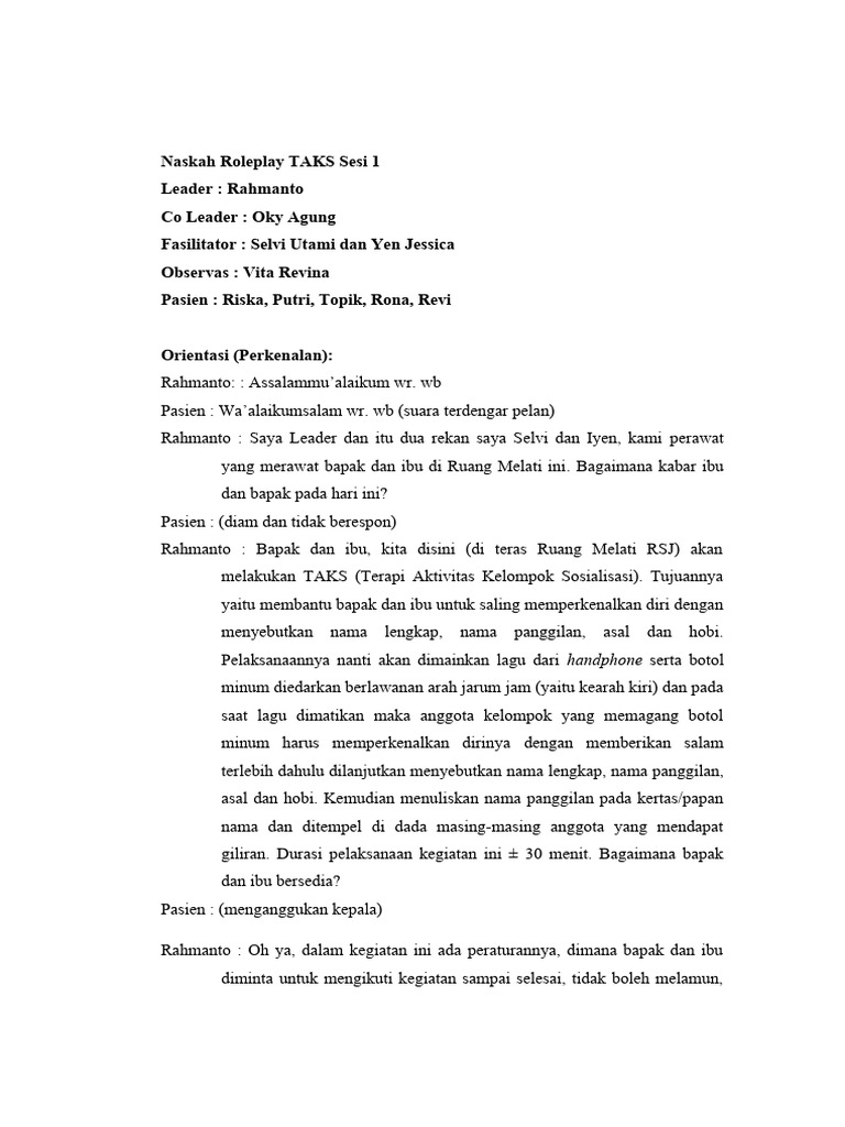 Roleplay TAKS 5 | PDF