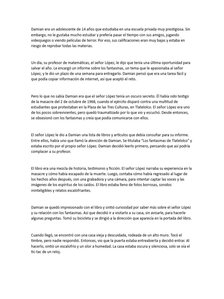 Fantasmas de Tlatelolco: El Informe de Damián | PDF