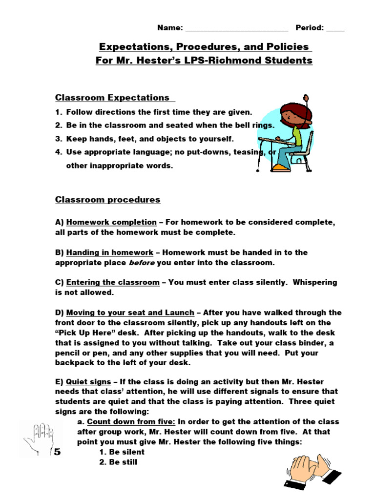 Classroom Policies and Procedures Guide | PDF | Classroom