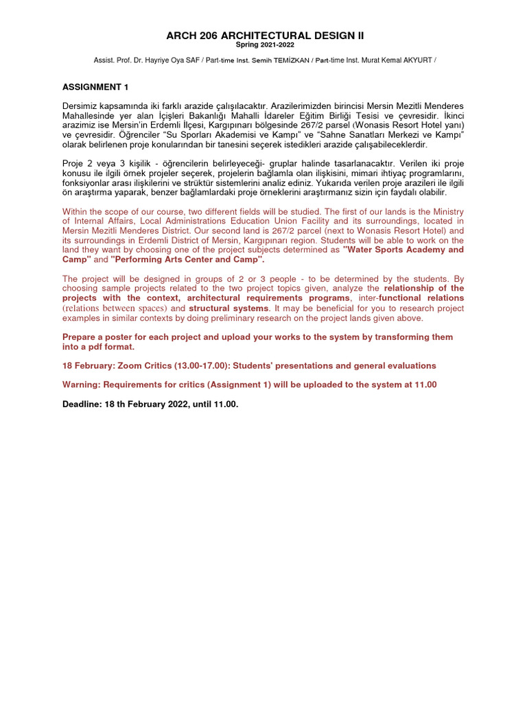 Arch 206 - Assignment 1 - 18022022 | PDF