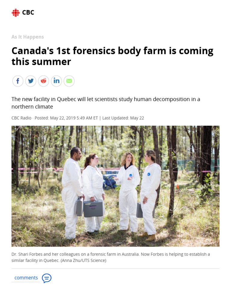 Canada's 1st Forensics Body Farm Is Coming This Summer - CBC Radio ...