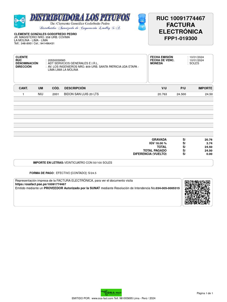 Factura Ruc 10 | PDF | Tecnología bancaria | Pagos