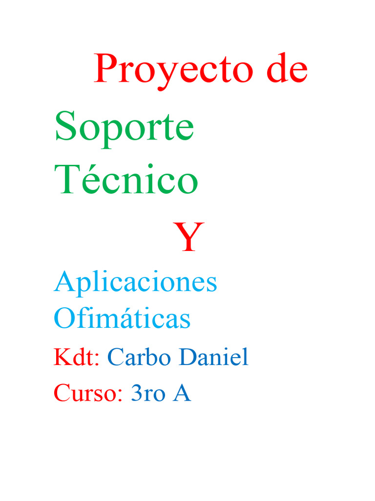 Proyecto de Soporte y Ofimatica | PDF