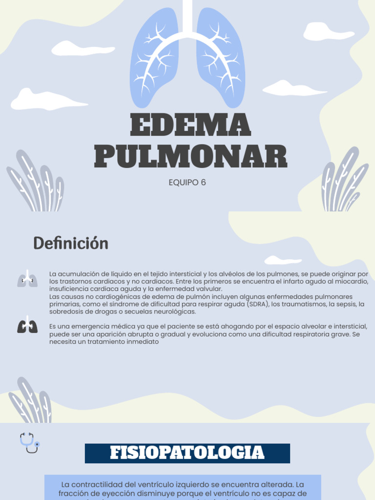Edema Pulmonar: Causas y Tratamiento | PDF | Pulmón | Corazón