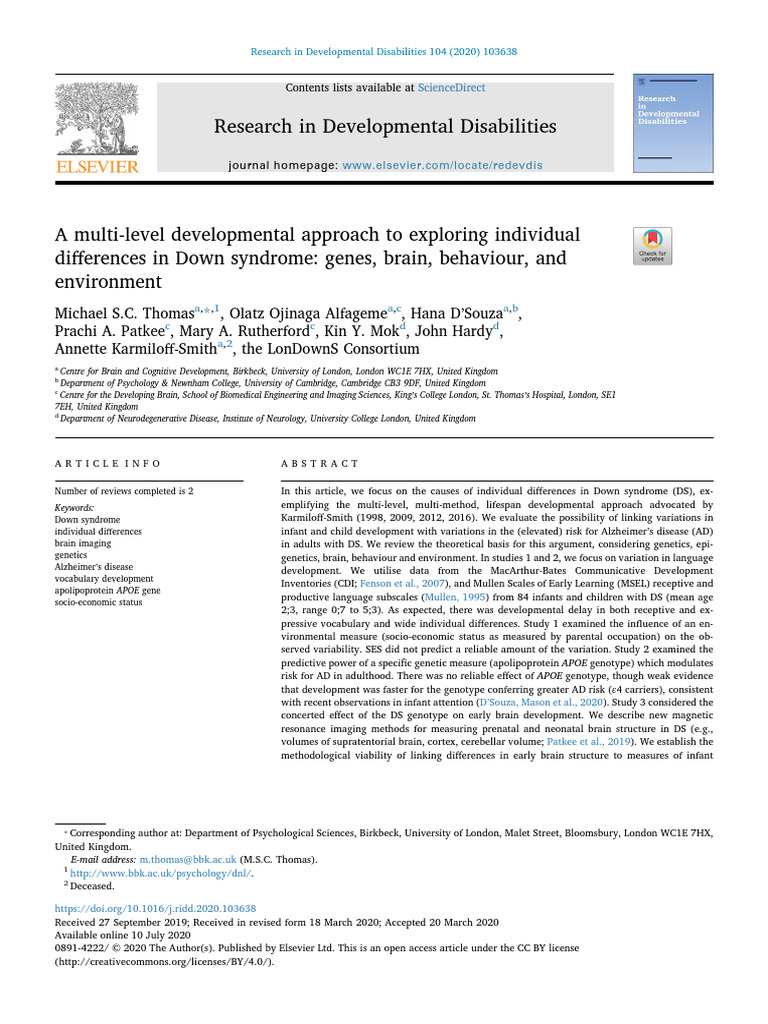 A Multi-Level Developmental Approach To Exploring Individual | PDF