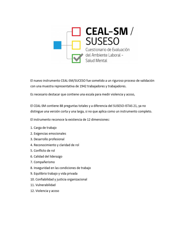 CEAL-SM SUSESO Resumen | PDF