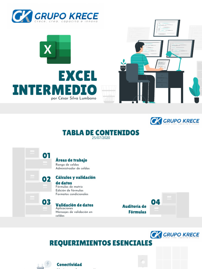Curso Excel Intermedio: Fórmulas y Validación | PDF | Hoja de cálculo ...