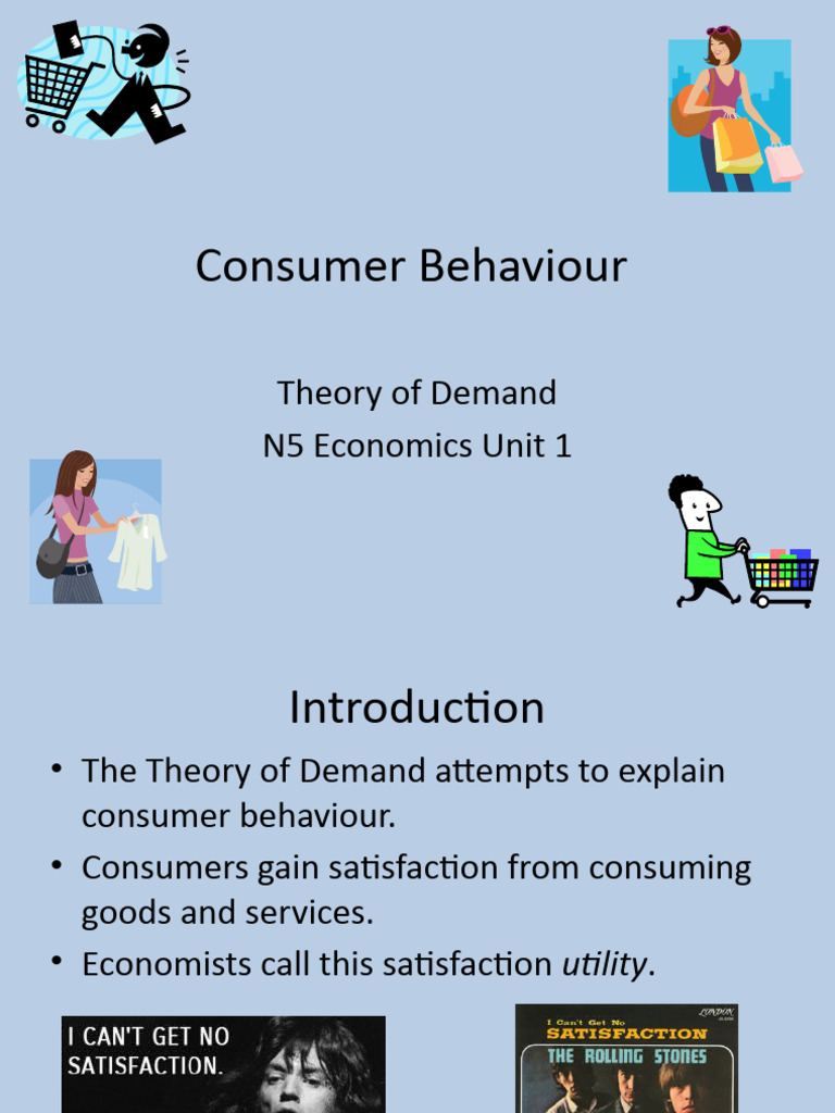 1 Consumer Behaviour And Utility Teacher Pdf Utility Marginal Utility