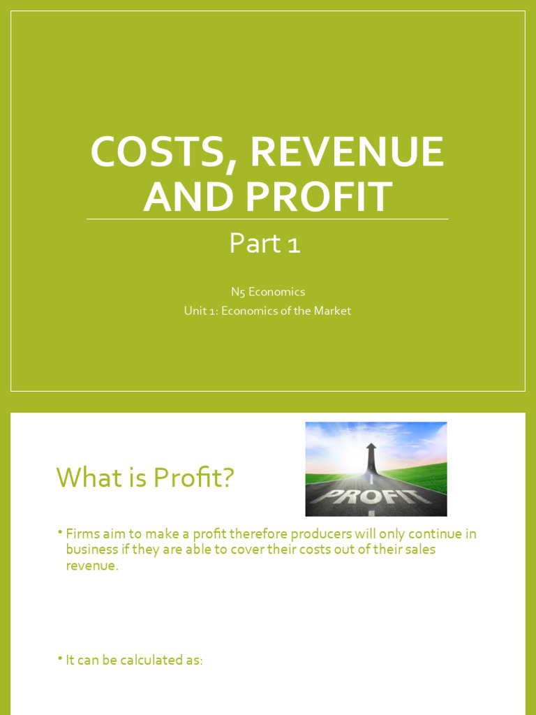 2 Costs, Revenue and Profit Part 1 STUDENT | PDF | Profit (Economics ...