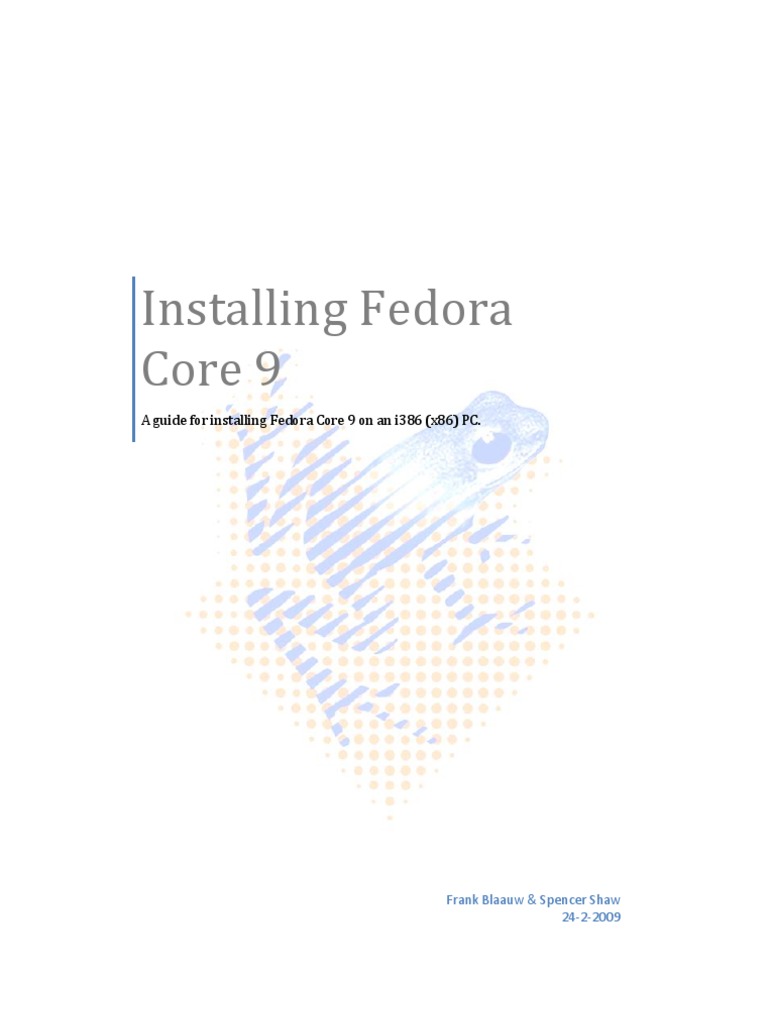 A Guide For Installing Fedora Core 9 On An I386 (x86) PC | PDF ...