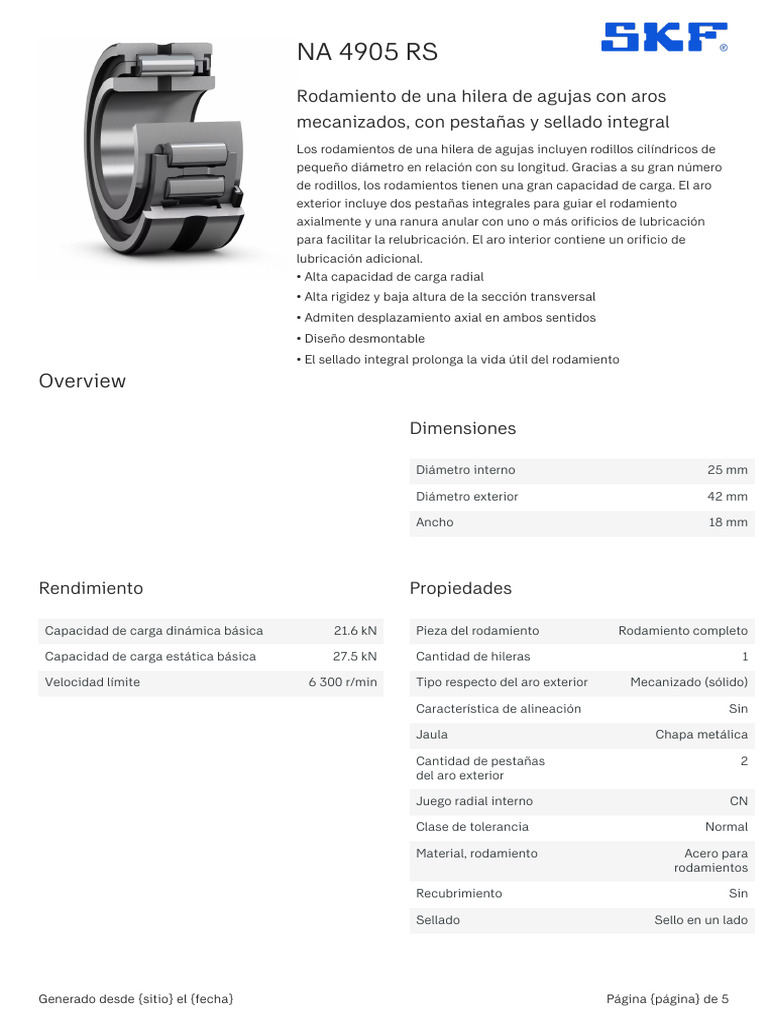SKF NA 4905 RS Specification | PDF | Red mundial | Internet y web