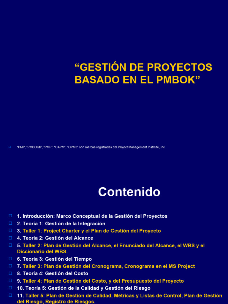 Gerencia de Proyectos Modelo PMBOK | PDF | Gestión de proyectos | Planificación