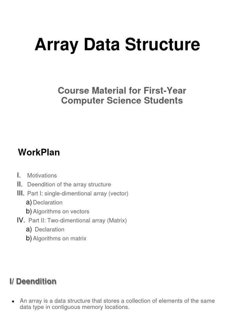 Array Structures | PDF | Matrix (Mathematics) | Data Type