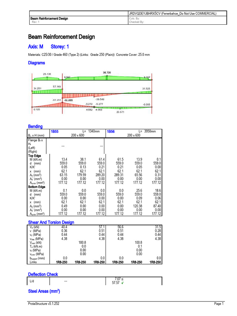 200x600 Beam Design Reinf | PDF | Beam (Structure) | Mechanics