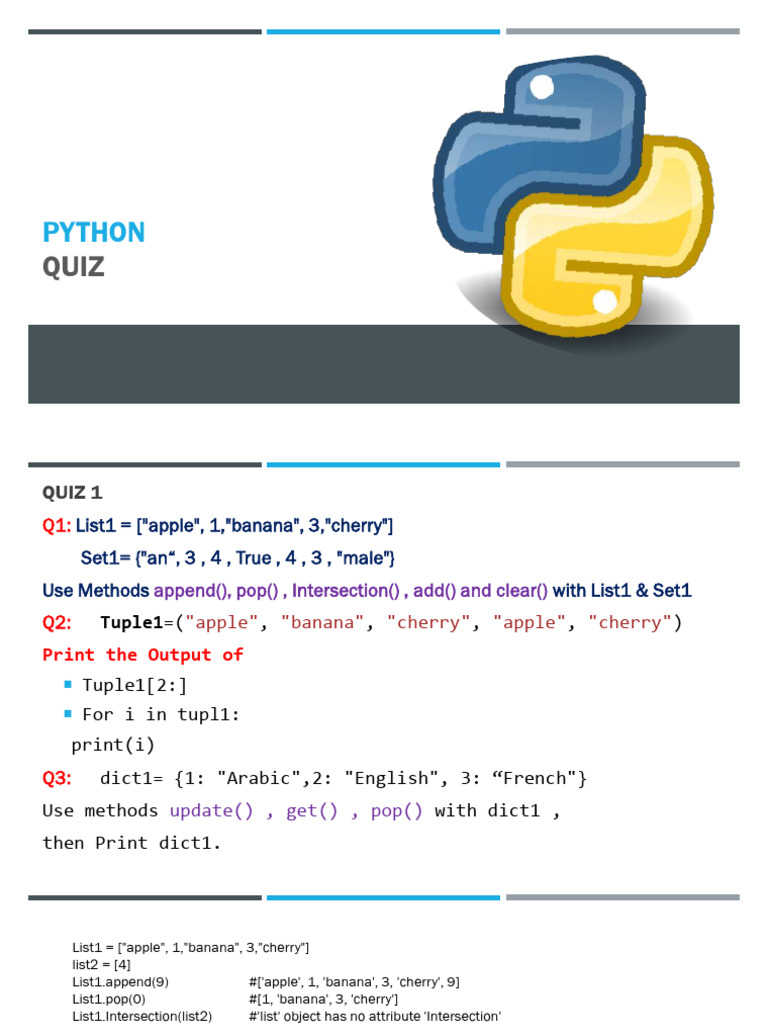 Python QUIZ | PDF
