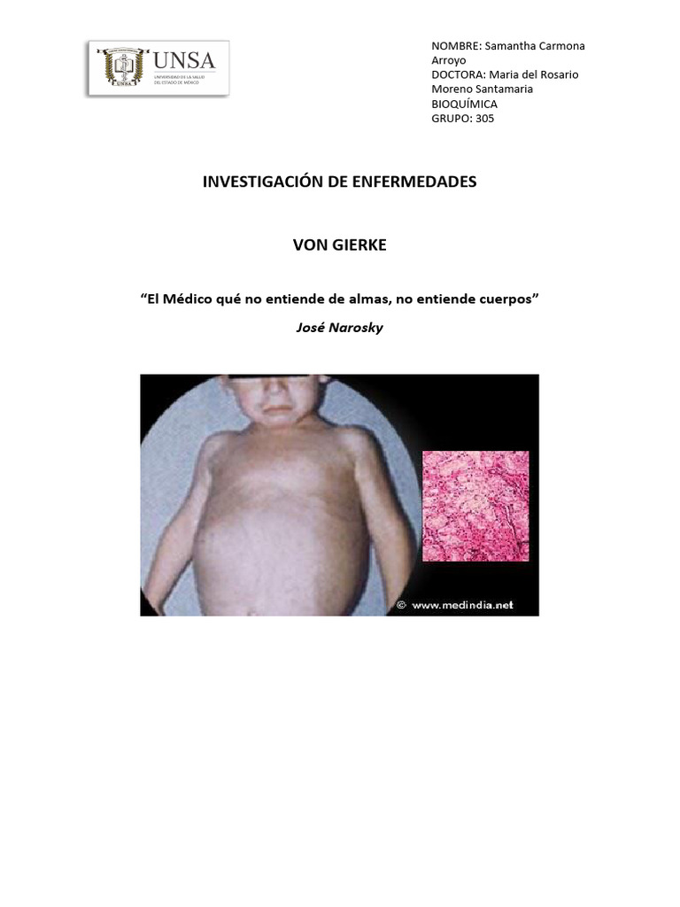 Enfermedad de Von Gierke | PDF | Glucógeno | Hipoglucemia