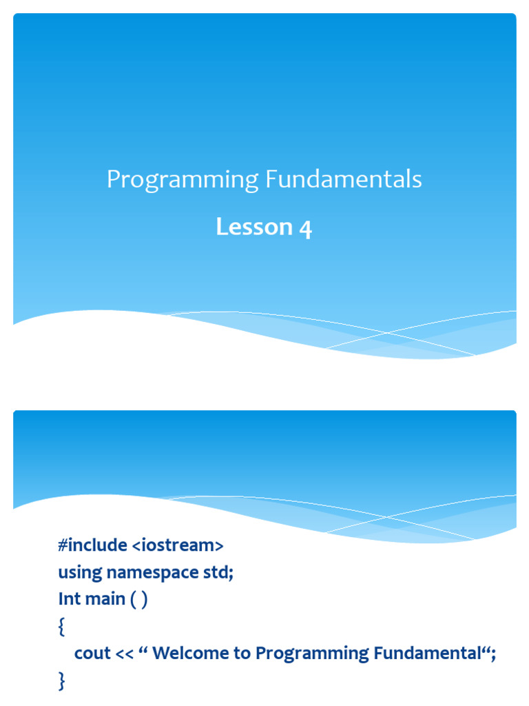 Lec 4 PF | Download Free PDF | Computer Programming | C++