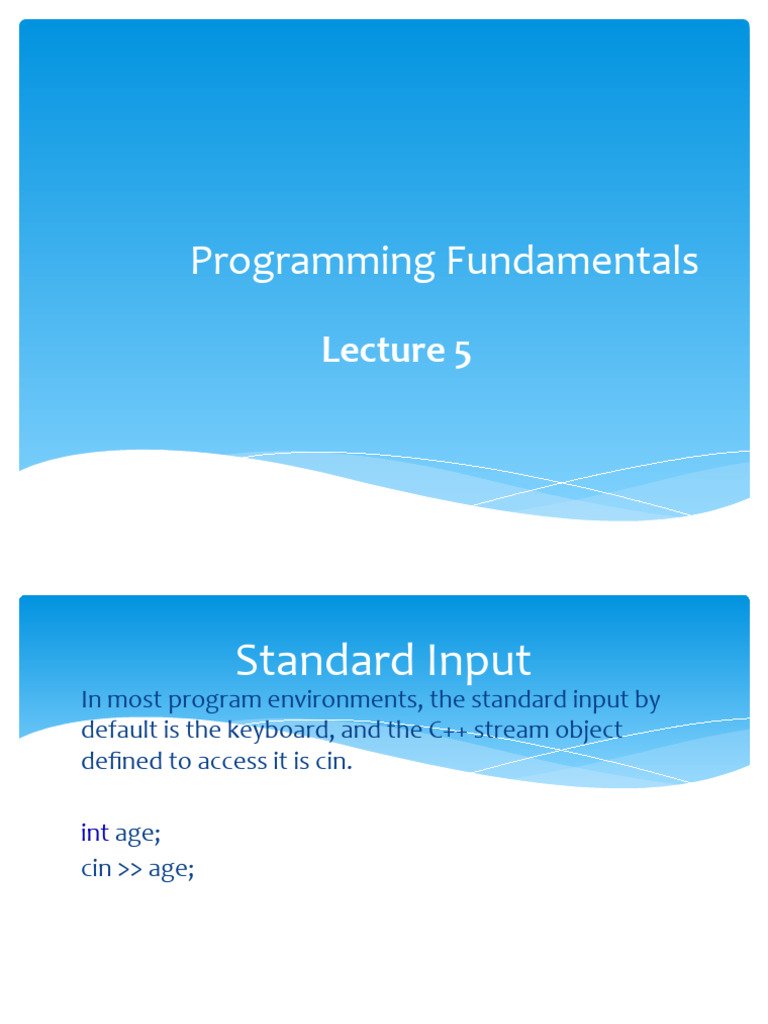 Lec 5 PF | PDF | Teaching Methods & Materials | Computers