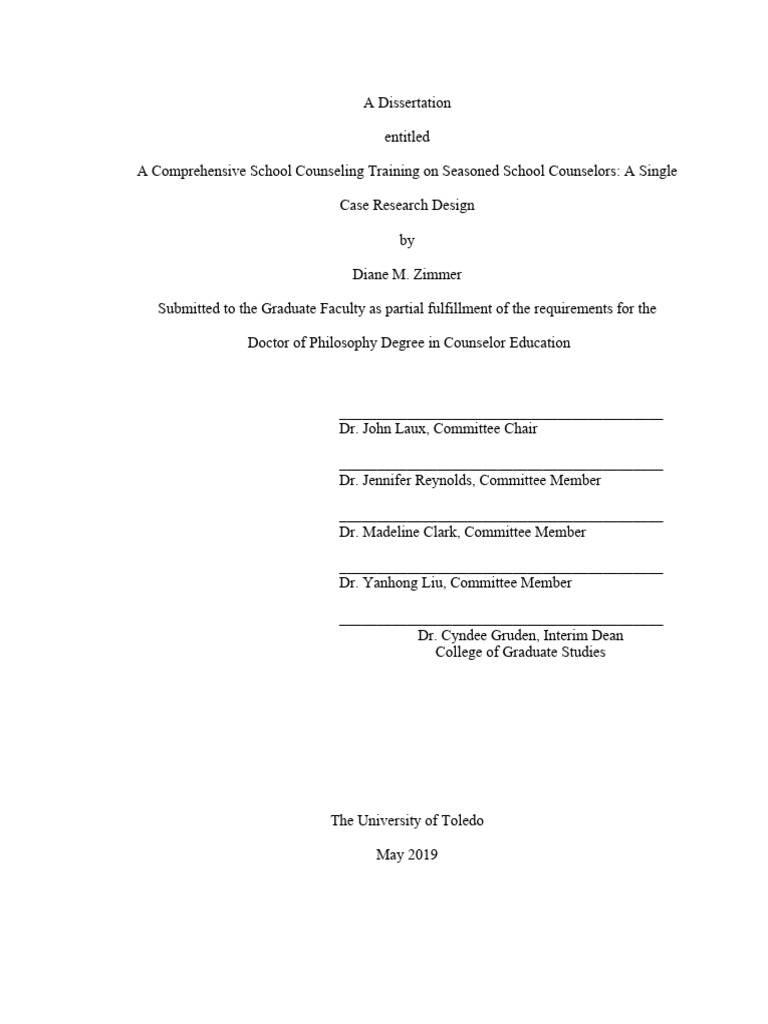 Zimmer, Diane Dissertation | PDF | School Counselor | Cognition