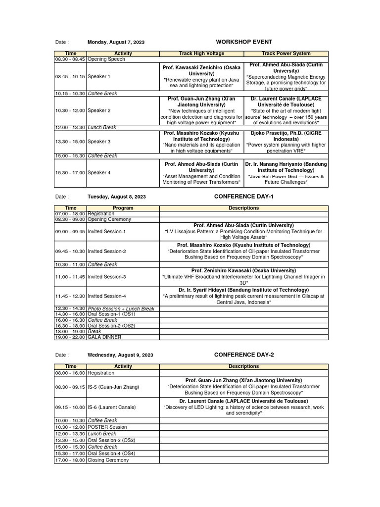 ICHVEPS 2023 Program Schedule v1 | PDF | Science & Mathematics | Computers