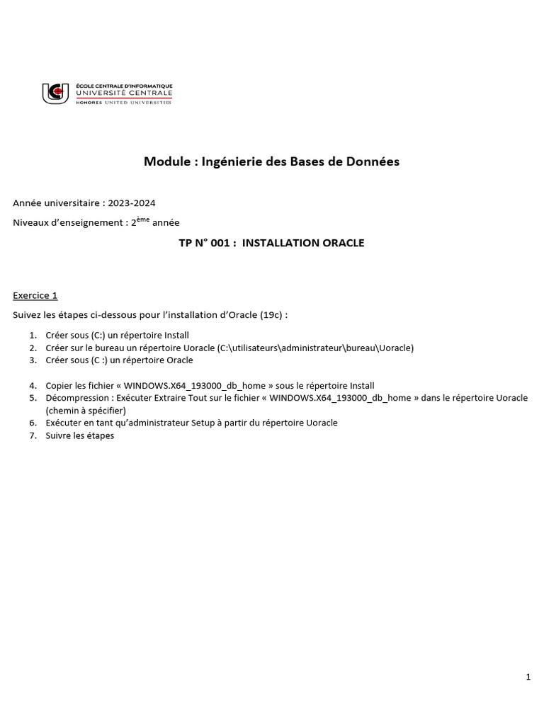 TP001 Installation Oracle | PDF | Computers