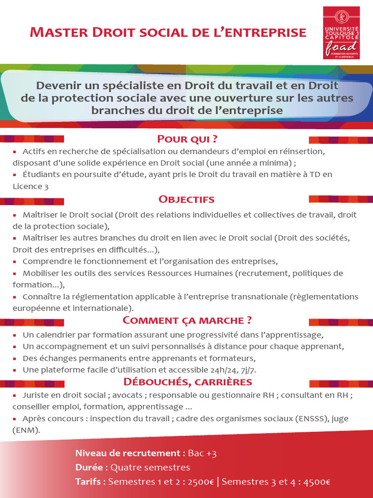 Master en Droit Social de l'Entreprise | PDF | Union européenne | Économie