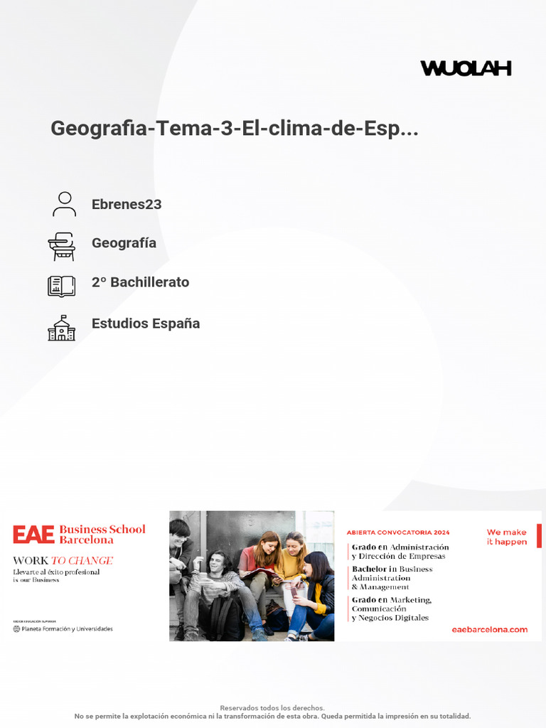 Wuolah Free Geografia Tema 3 El Clima de Espana Selectividad | PDF | Clima | Herida